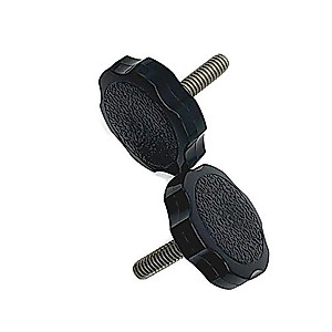 LocEzy 1/4"-20 x 3/4" Thumb Screw Stainless Steel Standard/Coarse Threads Clamping Rosette Knobs Black - Made in The USA (4)