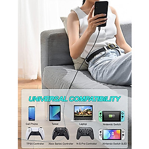 10FT/3m Fast Charging Cable for Xbox Series X S/PS5 DualSense/Switch Pro Controller,Replacement USB C Cable Charger Wire Power Cord for Nintendo Switch/Steam Deck/Samsung Galaxy S9 S8 Note 8,etc