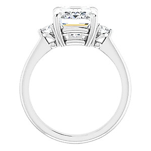 JEWELERYIUM Classic Three Stone Engagement Ring, Emerald Cut 3.00CT, VVS1 Clarity, Colorless Moissanite Ring, 925 Sterling Silver, Wedding Ring, Daily Wear Ring, Perfact for Gift Or As You Want (4.5)