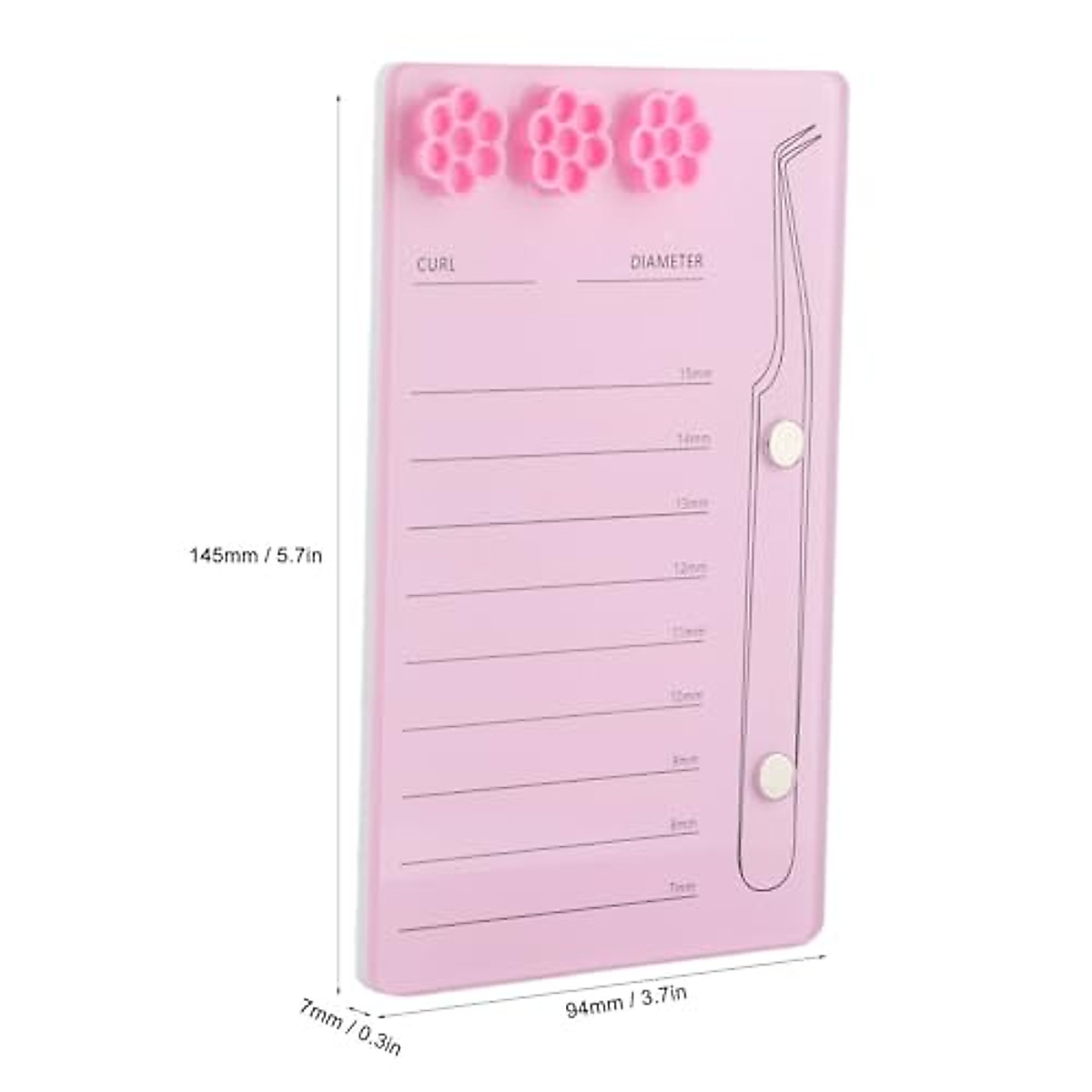 3 in 1 Eyelash Extension Tray, 7-15mm Acrylic False Lash Tray Eyelash Extension Holder Eyelashes Display Strip Lash Pallet with Magnetic Suction Holes for Eyelash Training Institutions