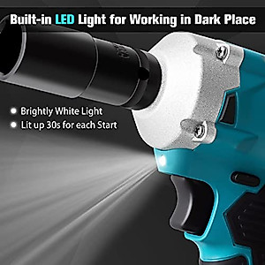 Zikopomi Cordless Impact Wrench 1/2 inch with Socket Set, 4.0 AH Large Battery Electric Power High Torque Driver Gun, 380NM Powerful Brushless Motor Impact Wrenches Power Tools