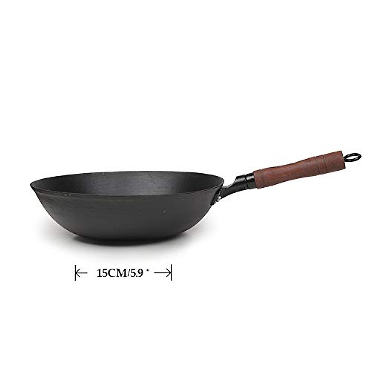 臻三环 ZhenSanHuan Cast Iron Woks and Stir Fry Pans, No Coating, Induction Suitable, Flat Bottom (32CM/12.6in)