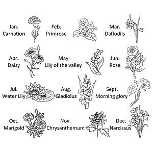 AILIN Oval 18K Gold Plated Color 925 Sterling Silver Personalized Signet Ring for Women Custom Engraved January to December Birth Flowers Jewelry Birthday Mother Valentine's Day Gifts