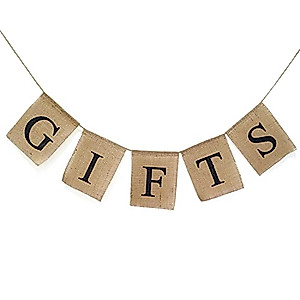 Honbay Gifts Sign Gifts Bunting Banner Vintage Burlap Banner for Wedding Party, Bridal Shower, Baby Shower, Bachelorette Party, Birthday Party,etc (Black)