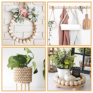 DICOBO 150pcs Wooden Beads Large Size (30mm, 25mm, 20mm) Unfinished Natural Wooden Beads Round Wood Beads Rustic for Garland Macrame, DIY Jewelry Making, Farmhouse Decoration