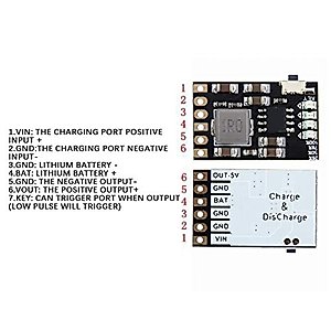 Charger Discharge Module 2A 5V Lithium Battery Charger Module Liion Battery Charger Module for 3.7V Liion Battery