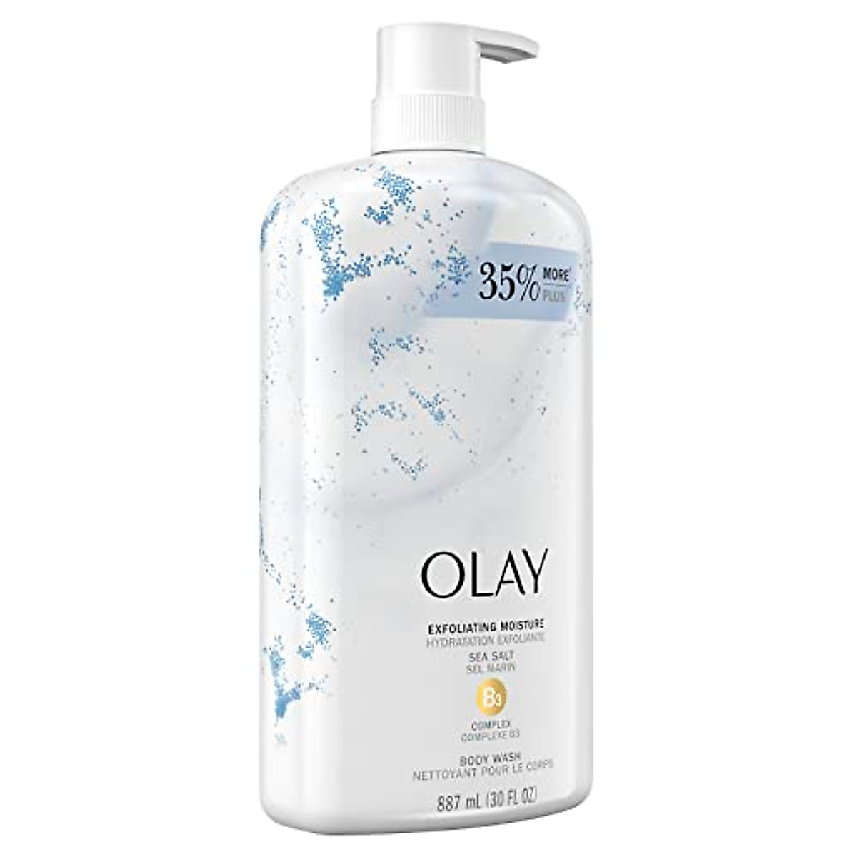 Olay Exfoliating Body Wash with Sea Salts, 30 fl oz (Pack of 4)