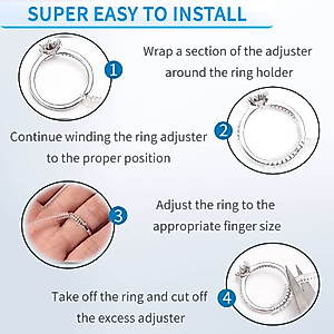 Ring Size Adjuster for Loose Rings - Invisible Spiral Transparent Silicone Ring Guard Clip Jewelry Tightener Resizer Set for Making Jewelry Fitter, Sizer, Guard, Spacer （8 Pack, 4 Sizes ）
