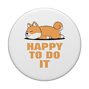 Funny Shiba Inu Uni Dog Lying Happy Sleeping Laziness Lazy PopSockets Standard PopGrip