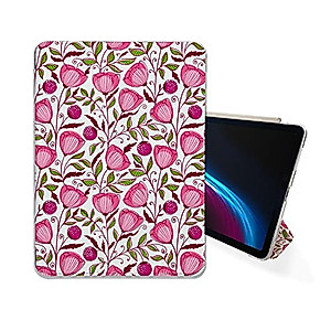 Kawaii Pink Flower Cute Berry case Compatible with iPad Mini Air Pro 7.9 8.3 9.7 10.2 10.9 11 12.9 inch Pattern Cover New 2022 2021 Trifold Stand 3 4 5 6 7 8 9 Generation 465 (10.2" 7/8/9 gen)
