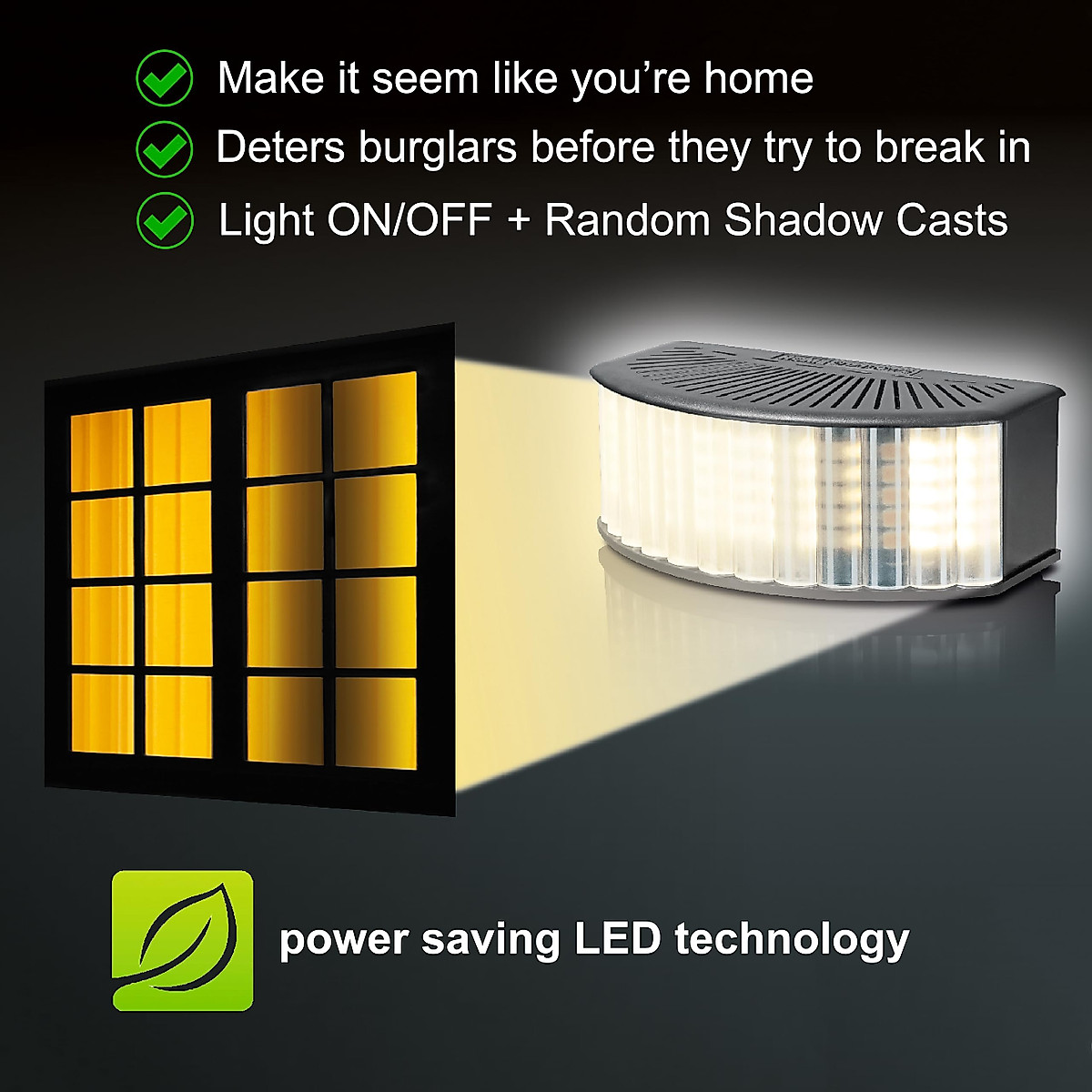 homeshadows Attendance Simulator - DIY Home Security System That Casts Shadows on Curtains or Walls to Deter burglars Before They Try to Break in - Security Light for Home Safety - Apartment Security