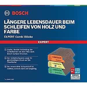 Bosch Professional 3x Expert S470 Combi Blocks (69 x 97 x 26 mm, Grade Medium/Fine/Superfine, Accessories Hand Sanding)