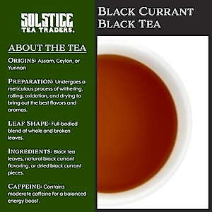 Solstice Blackcurrant Loose Leaf Black Tea (8-Ounce Bulk Bag), Makes 100+ Cups of Fruit-Flavored Black Currant Tea