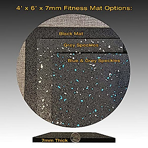 Rubber King Fitness Mat - 3' x 6' x 5mm - A Premium Durable Low Odor Exercise Mat Indoor/Outdoor - Black