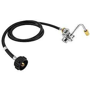 6FT Propane Adapter Hose, 1lb to 20lb Converter with Gas Regulator for Blackstone 17", 22" Tabletop Griddle, Pit Boss PB336GS 2 Burner Table top Gas Griddle and Dash Griddles