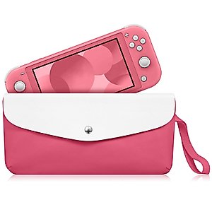Fintie Carrying Case for Nintendo Switch Lite 2019 - Portable Travel Bag Protective Sleeve Pouch w/Side Pocket, Game Card Slots, Holding Strap for Nintendo Switch Lite and Accessories, Living Coral