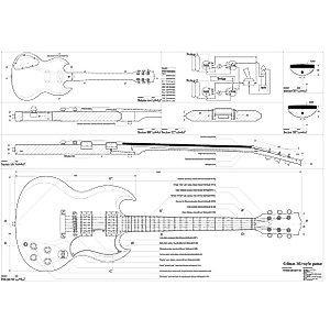 SG Style - Electric Guitar Plans - Full Scale - To Make a Guitar -