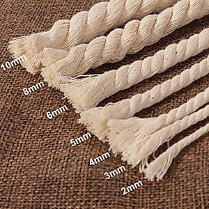 XKDOUS Macrame Cord 3mm x 220Yards, Natural Cotton Macrame Rope, Cotton Cord for Wall Hanging, Plant Hangers, Crafts, Knitting, Decorative Projects, Soft Undyed Cotton Rope