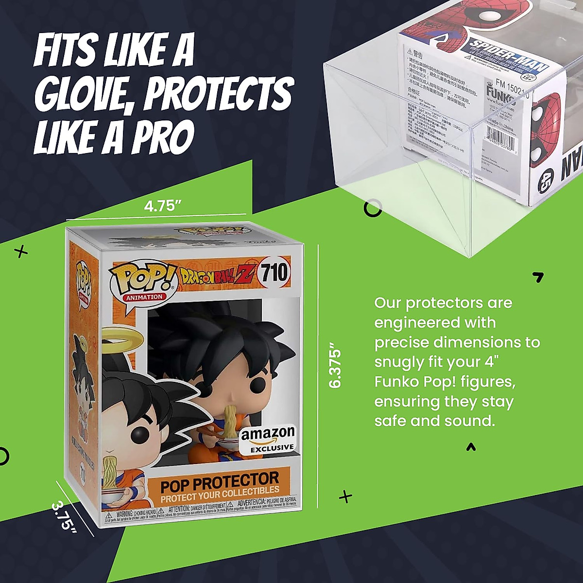 (20 Pack) EcoTEK Protectors Pop Protector Compatible with - 4" Inch Funko POP! Figures, Strong, Clear Pop Case, Acid Free