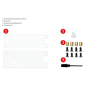 Acrylic Protection Case for Raspberry Pi Pico, Dule-Sided Protection, Clear Acrylic Panels, with Customized Key Cap, Pinheaders/Connectors Accessible, Compatible with Expander/Breadboard(Case Only)