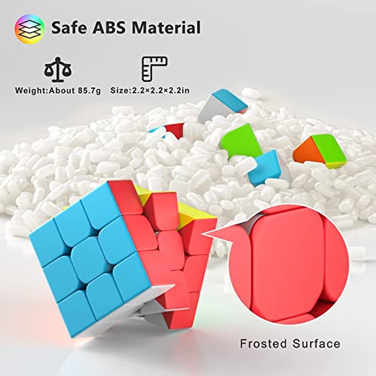 Vdealen 3x3x3 Speed Cube Set, 6 Pack Speed Cube Bulk Professional Stickerless Magic Cube Set, Party Puzzle Cube Toy Great IQ Games Gift for Kid Teens Adults