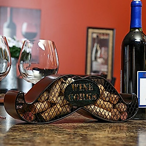 Home-X Mustache Shaped Wine Cork Holder
