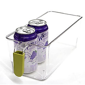 Serenita Clear food storage bins with handle, refrigerator organizer containers, canister sets for kitchen counter, BPA Free