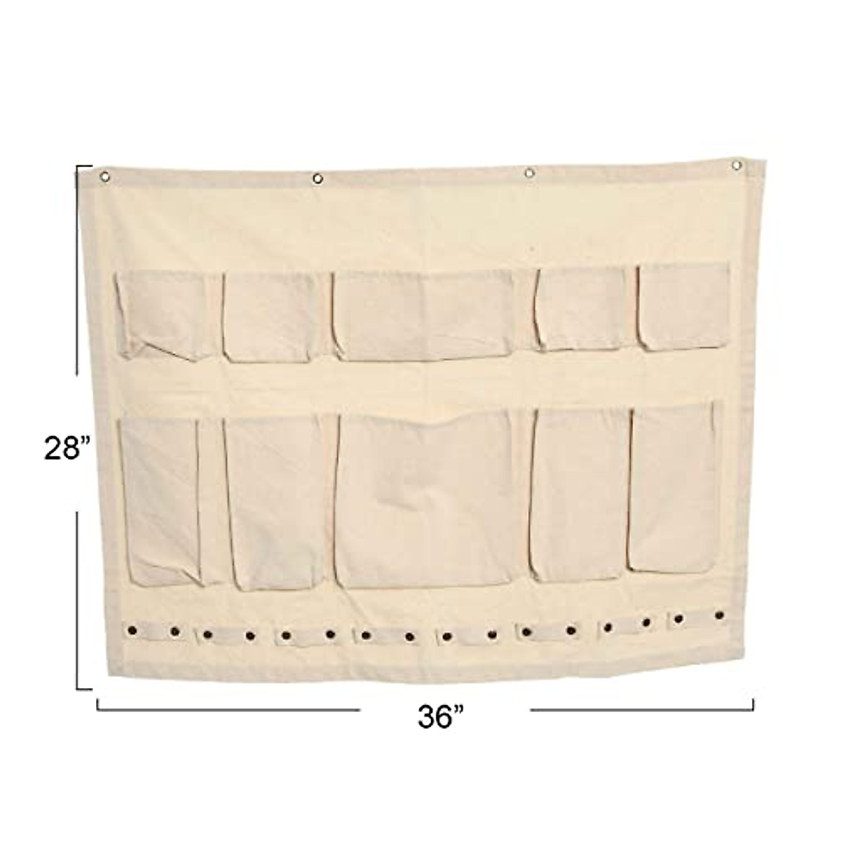 Household Essentials Short Canvas Craft and Garden Wall Organizer, Natural