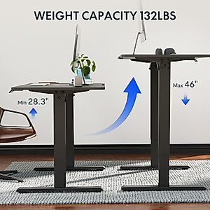 SANODESK Standing Desk Adjustable Height, 43x24 Inch Stand up Desk for Home Office Computer Desk with Memory Preset(43x24 Whole Board,Black)