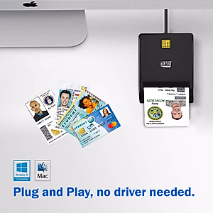 Adesso SCR-100 Smart ID Credit Card Reader,Black