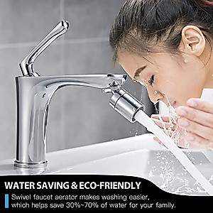 VAKITAP 2 Pack Solid Brass Kitchen Sink Faucet Aerator, Universal 4 Modes Faucet Extender Head Replacement Part, 360-Degree Swivel Faucet Aerator for Kitchen and Bathroom Male or Female Thread