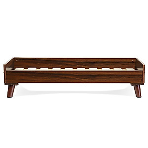 Furhaven Elevated Dog Bed Frame for 40" x 32" XL Dog Beds, Easy Assembly - Mid-Century Modern Bed Frame - Walnut, Jumbo/XL