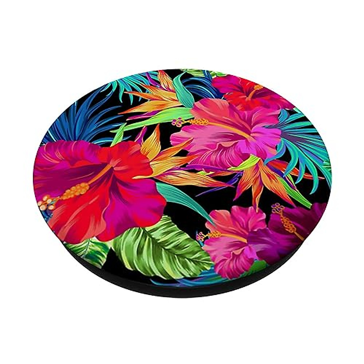 Cute Floral Hibiscus Flower Hawaii Jungle Exotic Tropical PopSockets PopGrip: Swappable Grip for Phones & Tablets PopSockets Standard PopGrip