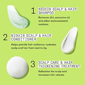 Nioxin System Kit 2 + Thickening Spray, For Natural Hair with Progressed Thinning, Full Size (3 Month Supply)