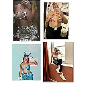 Women's Costume Pink Crop Checked Top Rave Festival Outfits Halter Tie Bra Bustier Top Sexy Pink Top S