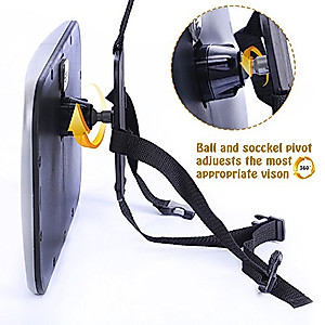 Innokids Baby Car Mirror for View Infant in Rear Facing Back Seat with Clear View Convex Shatterproof Glass (Black)