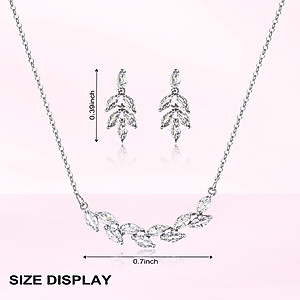 DHQH Bridesmaid Earrings Necklace Set Proposal Gifts Set for Women Leaf Pendant Necklace set of 4/6 Wedding Jewelry