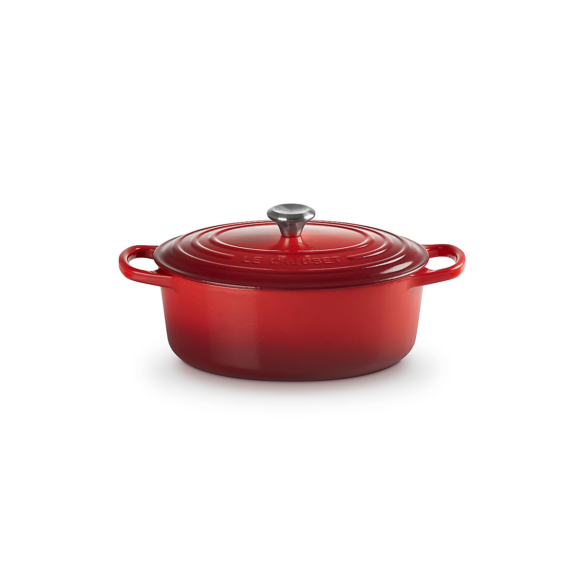 Le Creuset Cast Iron Signature Oval Casserole, 27cm, Cherry Red