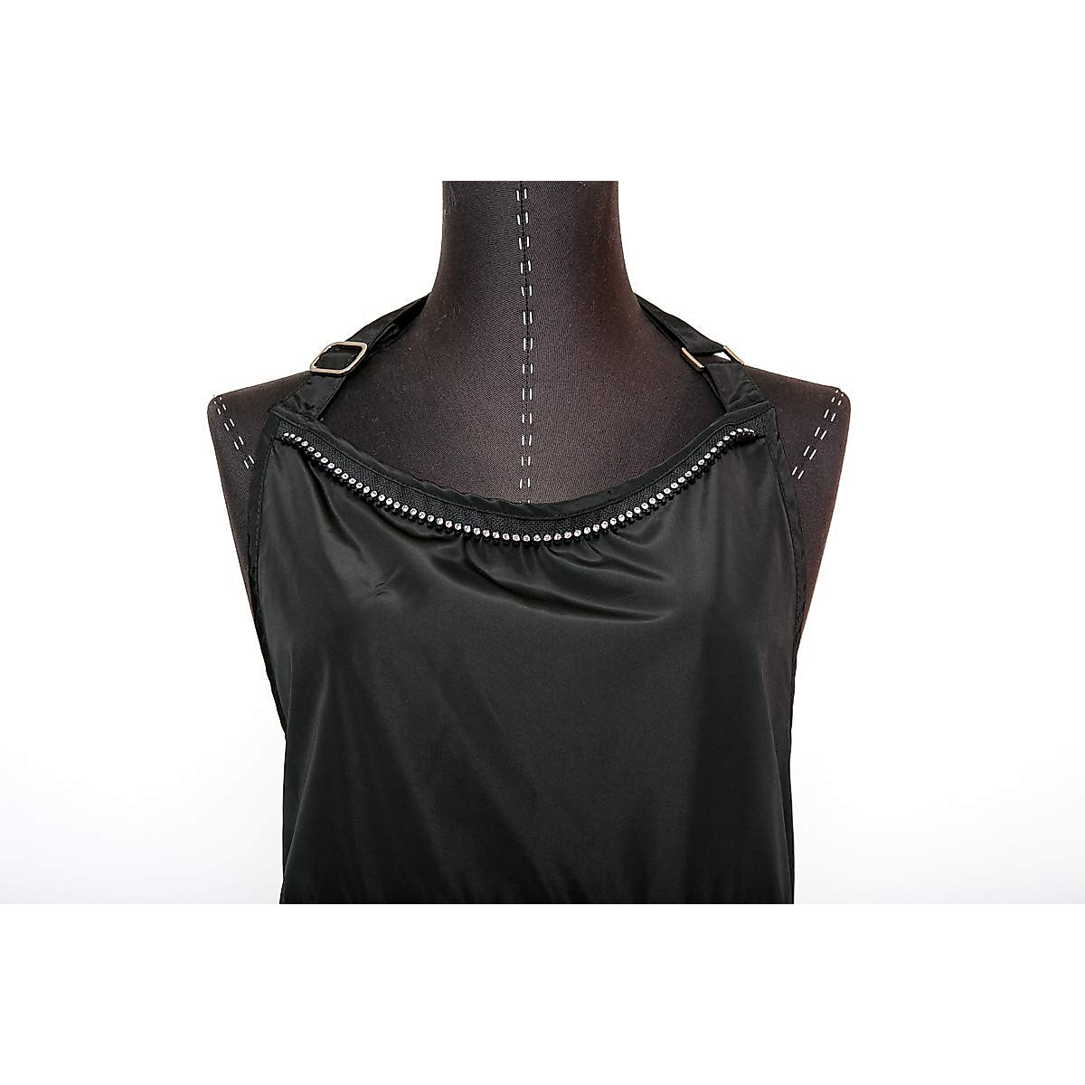 BeautyLove Love Struck Apron Bling Rhinestone Zipper Waist Zip Off Top Pockets Stain Bleach and Water Resistant Silky Polyester Salon Stylist Apron