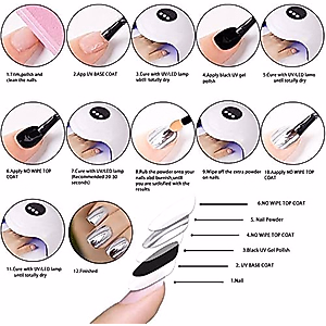 BISHENGYF 6 Box Chrome Nail Powder, Chrome Effect Nail Powder Set, Shiny Nail Glitter Powder with Magic Mirror Effect for Nail Art Design Decoration(Christmas Color Series)