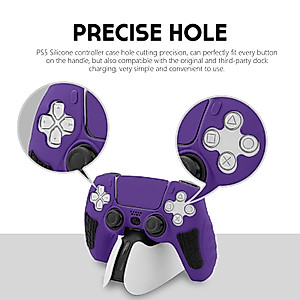 PS5 Controller Skin Anti-Sweat, Anti-Slip,and Dustproof PS5 Silicone Controller Case PS5 Controller Accessories for PlayStation 5 Controller Skin(Purple)