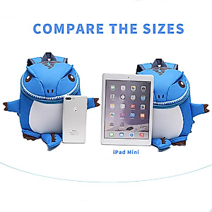 HANZE Dinosaur Backpack Toddler Kids Child Cute Fashion Waterproof 3D Cartoon Bag for Boys and Girls Toddlers, Blue…