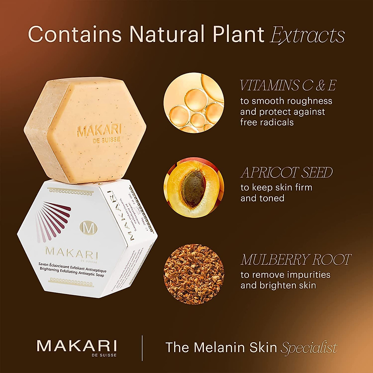 Makari Classic Exfoliating Antiseptic Soap (7oz) | Helps Revitalize Skin | Promotes Even Skin Tone | Detoxifies and Removes Impurities | For Dry, Oily, Normal, Maturing, and Combination Skin Types