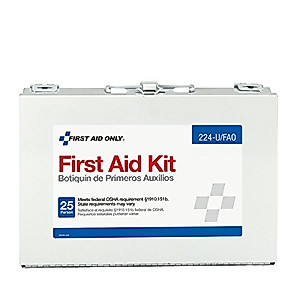First Aid Only 224-U/FAO 25-Person Emergency First Aid Kit for Home Renovation, Job Sites, and Construction Vehicles, 106 Pieces