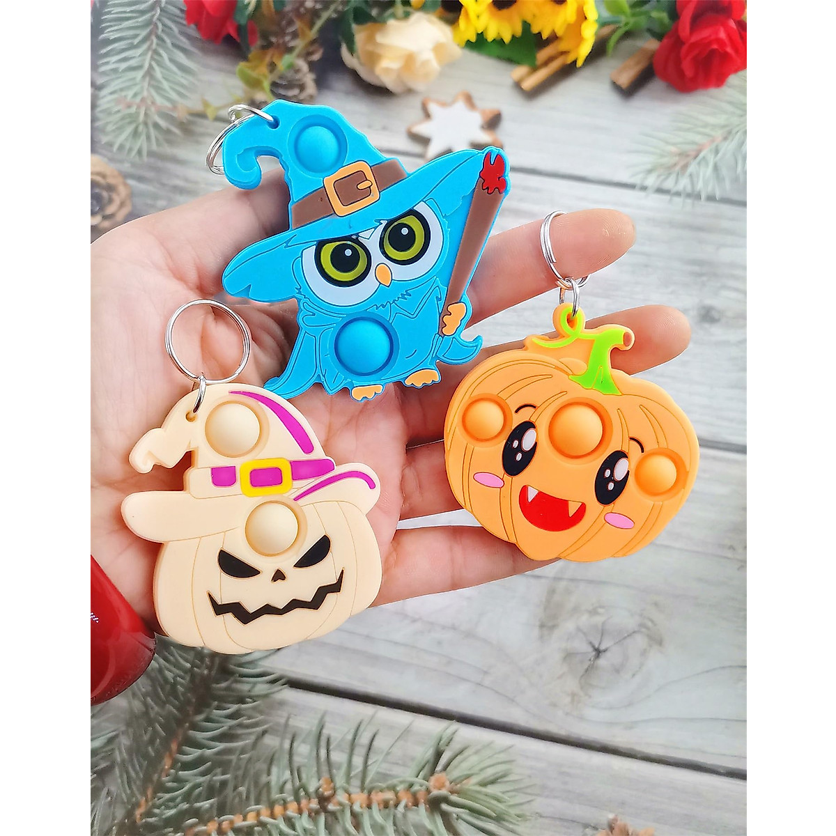 30 Packs Bulk Halloween Spider Ghost Fidget Mini Pop for Kids Party Favors and Classroom Students Gifts