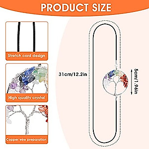 cobee Elastic Bookmark, 2PCS Tree of Life Elastic Bookmarks Crystal Bookmark Antique Beading Bookmarks Book Markers for Women Chakra Healing Bookmark for Any Books Diary Travel Journals