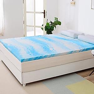 3 Inches Memory Foam Mattress Topper, Gel Infused Ventilated Bed Topper, Soft Foam Topper for Pressure Relieving (Queen)