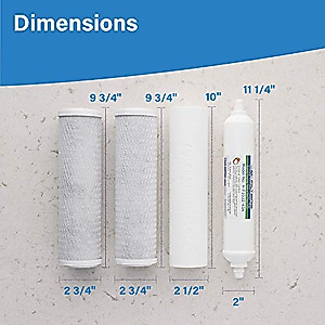 Applied Membranes Inc. | Reverse Osmosis Filter Replacement For 5 Stage Reverse Osmosis Water Filtration Systems (100 GPD, Pre & Post Filters Set - 1 Year Supply)
