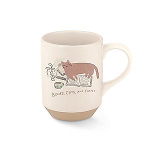 Fringe Studio Coffee Cat Stoneware Mug, 1 Count (Pack of 1), Natural