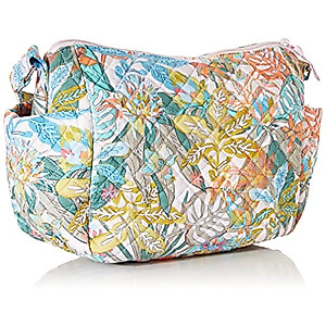 Vera Bradley Women's Cotton on the Go Crossbody Purse, Rain Forest Canopy - Recycled Cotton, One Size